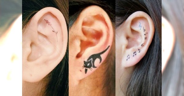 Tatuaż na uchu - nietypowe miejsce? Ale jaki efekt! Zobaczcie ...