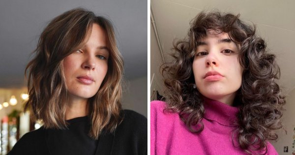 Włosy do ramion w trendach na zimę 2022/23. Shaggy lob, curly hair i ...
