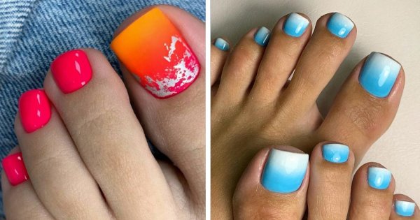Pedicure ombre - najmodniejsze propozycje na gradientową hybrydę na ...