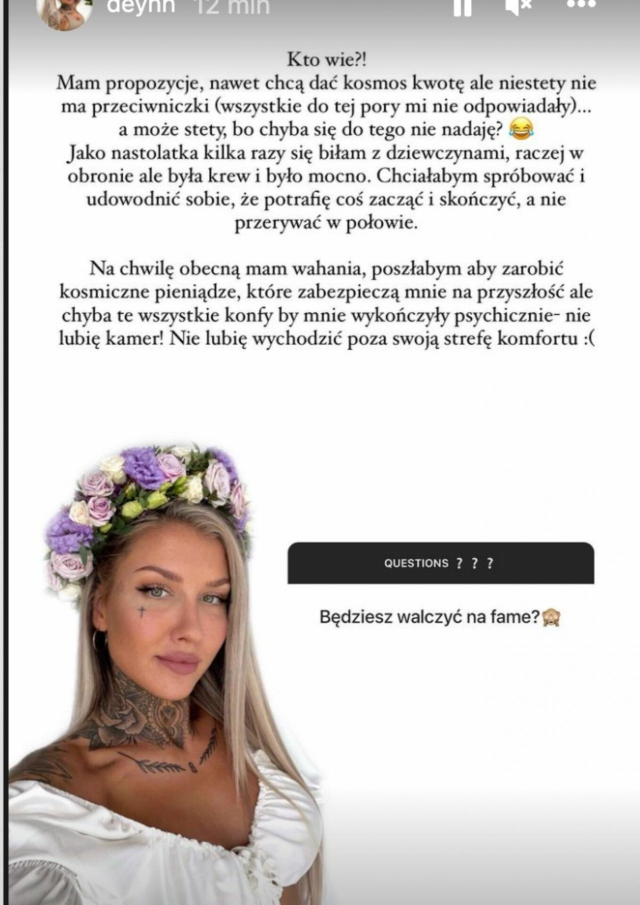 Czy Deynn zawalczy na FAME MMA? Szczere wyznanie na ten temat!