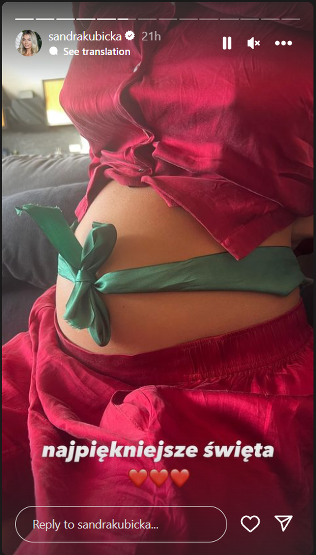 Sandra Kubicka prezentuje ciążowy brzuszek! "Ja za to mam taki brzuch po świętach" - piszą fani