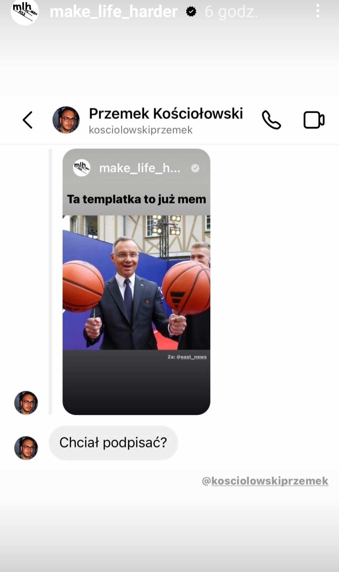 Dowcipniś Andrzej zakręcił dwiema piłeczkami na swoich długopisach ...