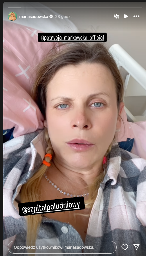 Wycieńczona i bardzo blada Maria Sadowska trafiła do szpitala. "Po ...