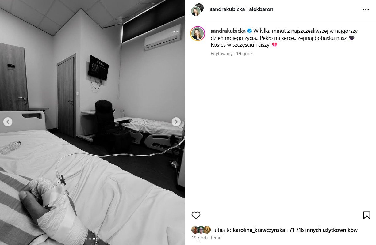 "Pękło jej serce". Sandra Kubicka straciła ciążę. Te gwiazdy też ...
