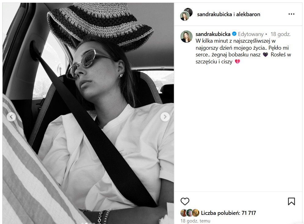 Sandra Kubicka przekazała tragiczną wiadomość. Chwile szczęścia ...