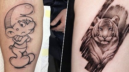 Tatuaże rysunkowe - zobacz połączenie dwóch technik w jednym projekcie!